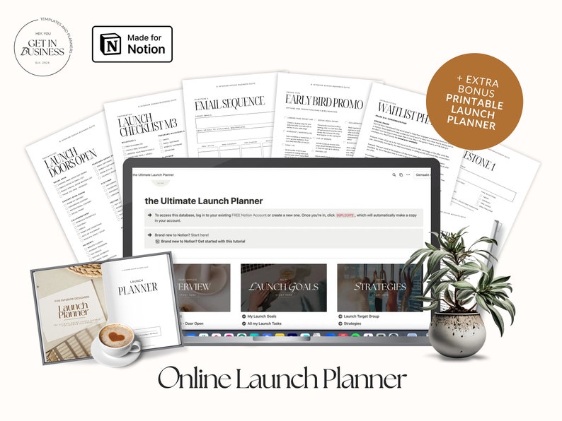 Notion Launch Template | Planner | Online Business Service Providers ...