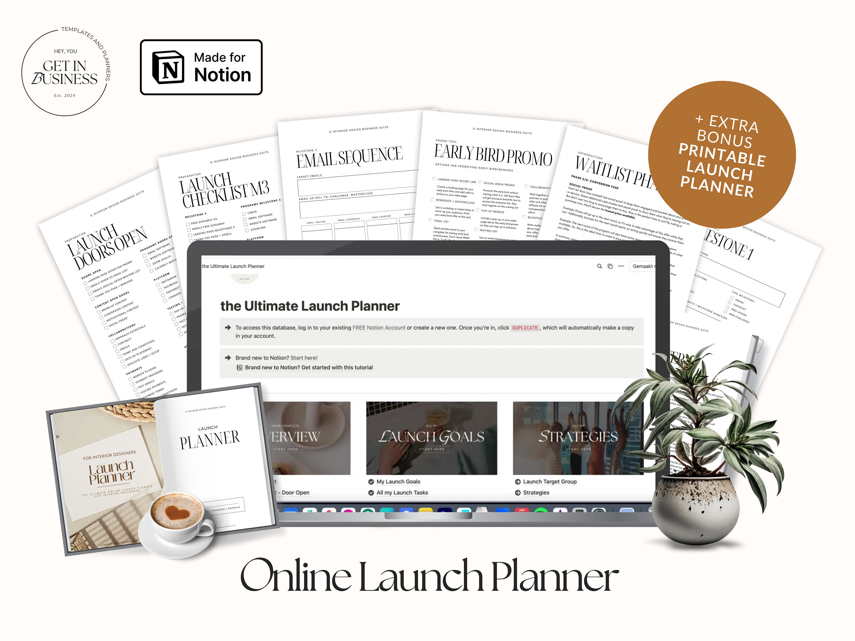 Notion Launch Template | Planner | Online Business Service Providers ...