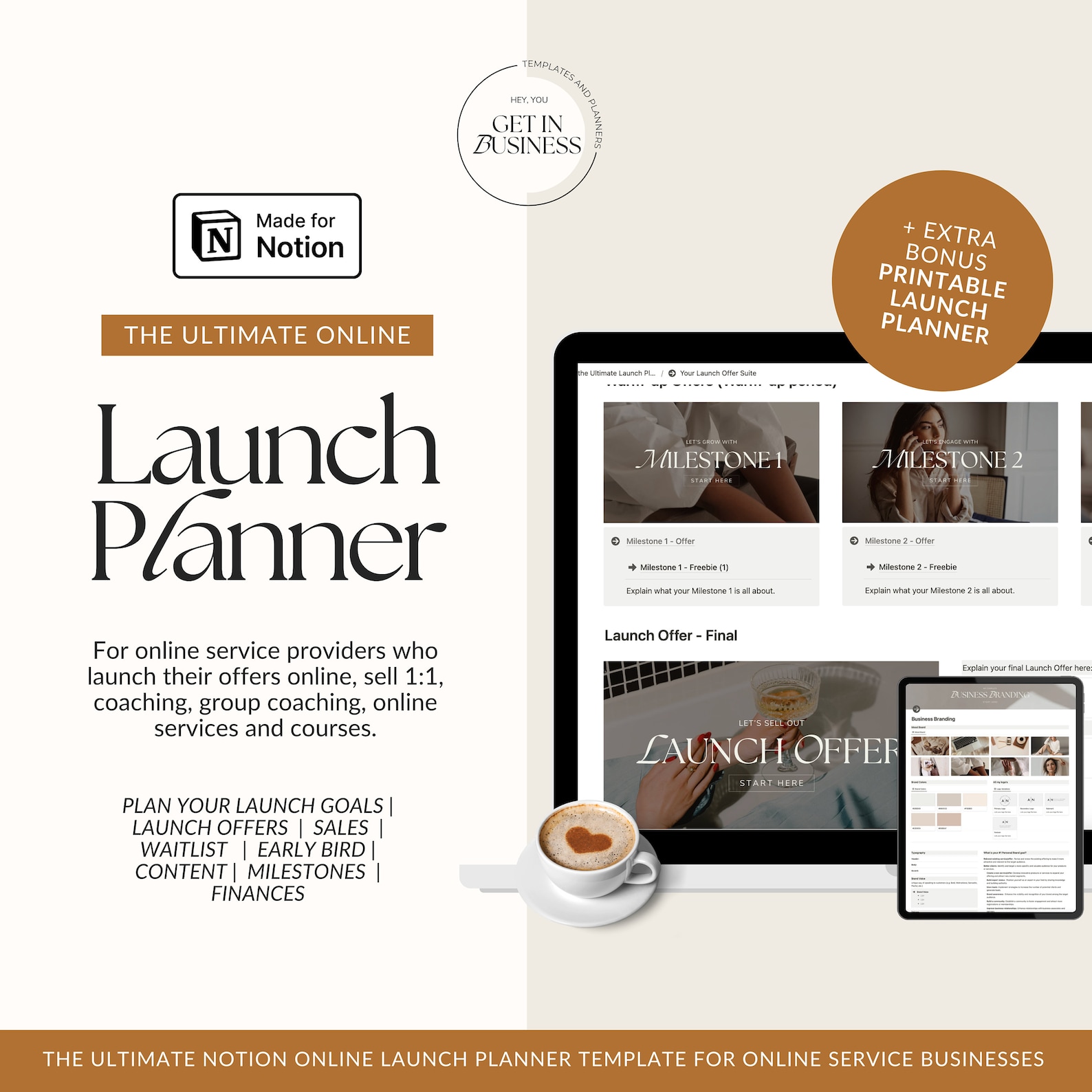 Notion Launch Template | Planner | Online Business Service Providers ...