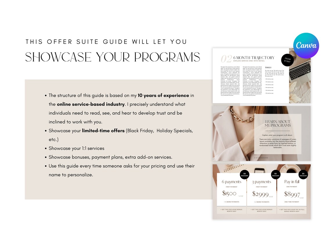 Editable Services & Pricing Guide Group Coaching Template, Edit on ...