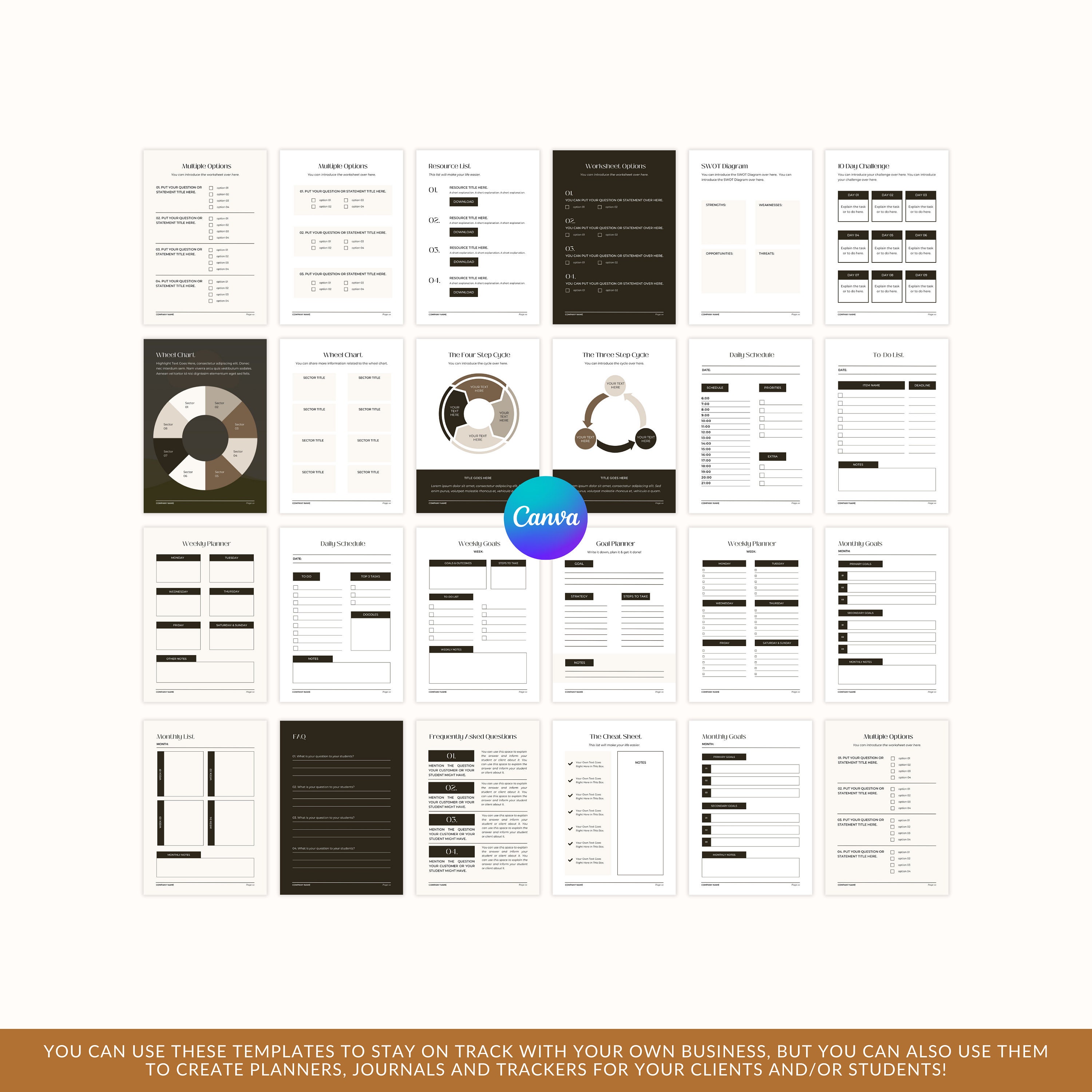 2025 Business Planner Journal: Goal Setting, Canva Template (digital ...
