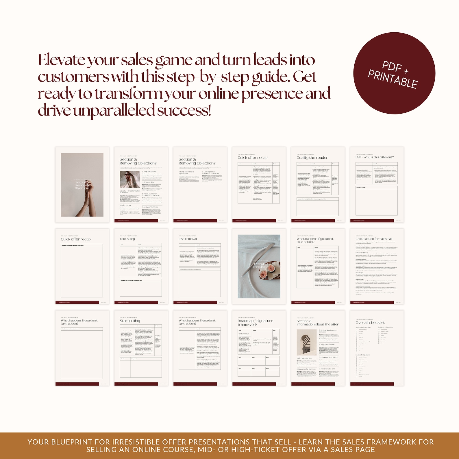 Sales Page Structure Blueprint | Fillable | Product Landing Page ...