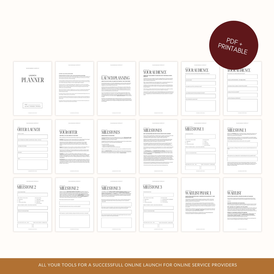 2025 Printable Online Offer Launch Planner Calendar for Course Creator ...
