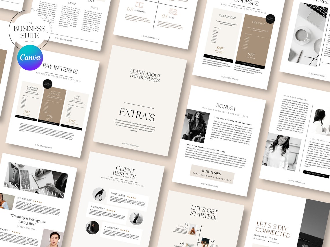Editable Services & Pricing Guide Template, Edit on Canva, 25 ...