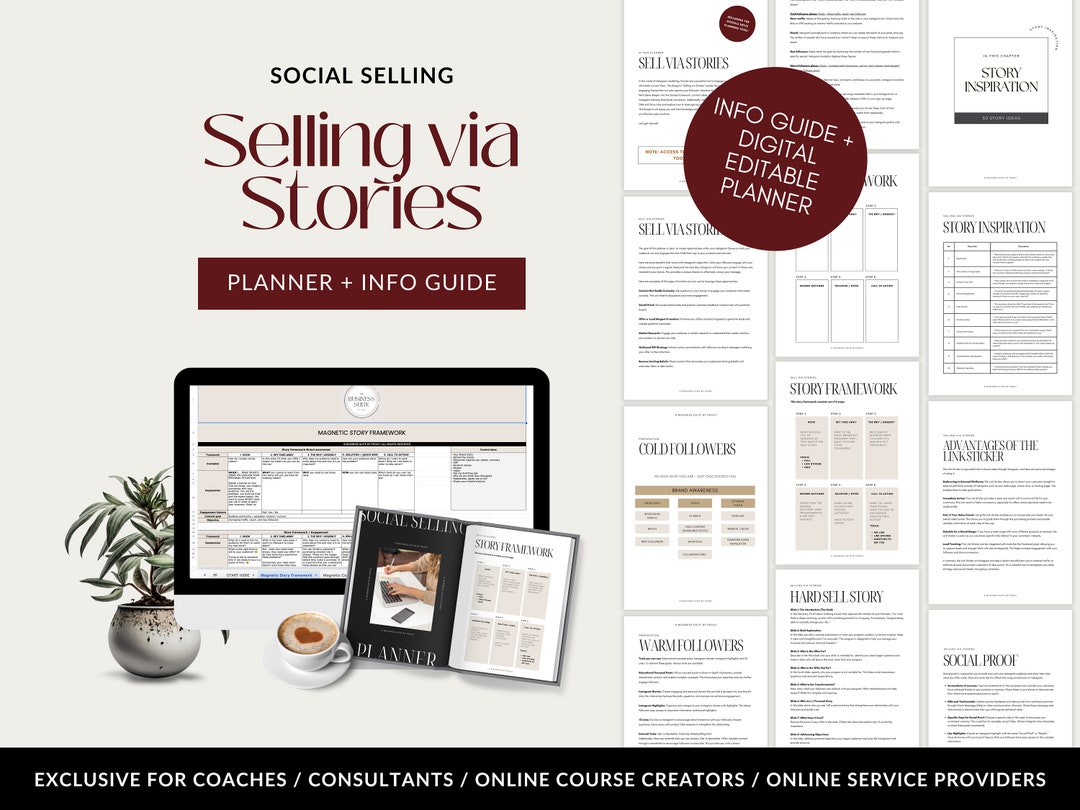 Selling via Stories E-book + Digital Story Planner | Social Media ...