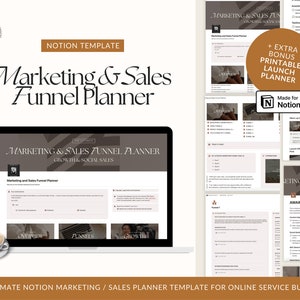 Notion Marketing Sales Funnel Template | Work Notion | Digital Planner ...