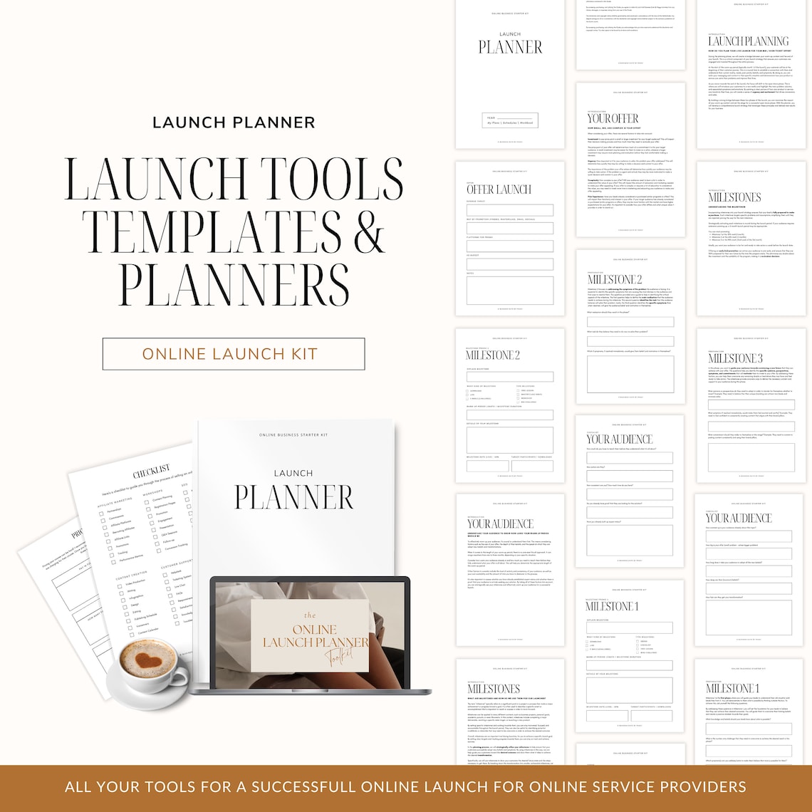 2024 Printable Online Offer Launch Planner Calendar for Course Creator Coaches Creator Course ...