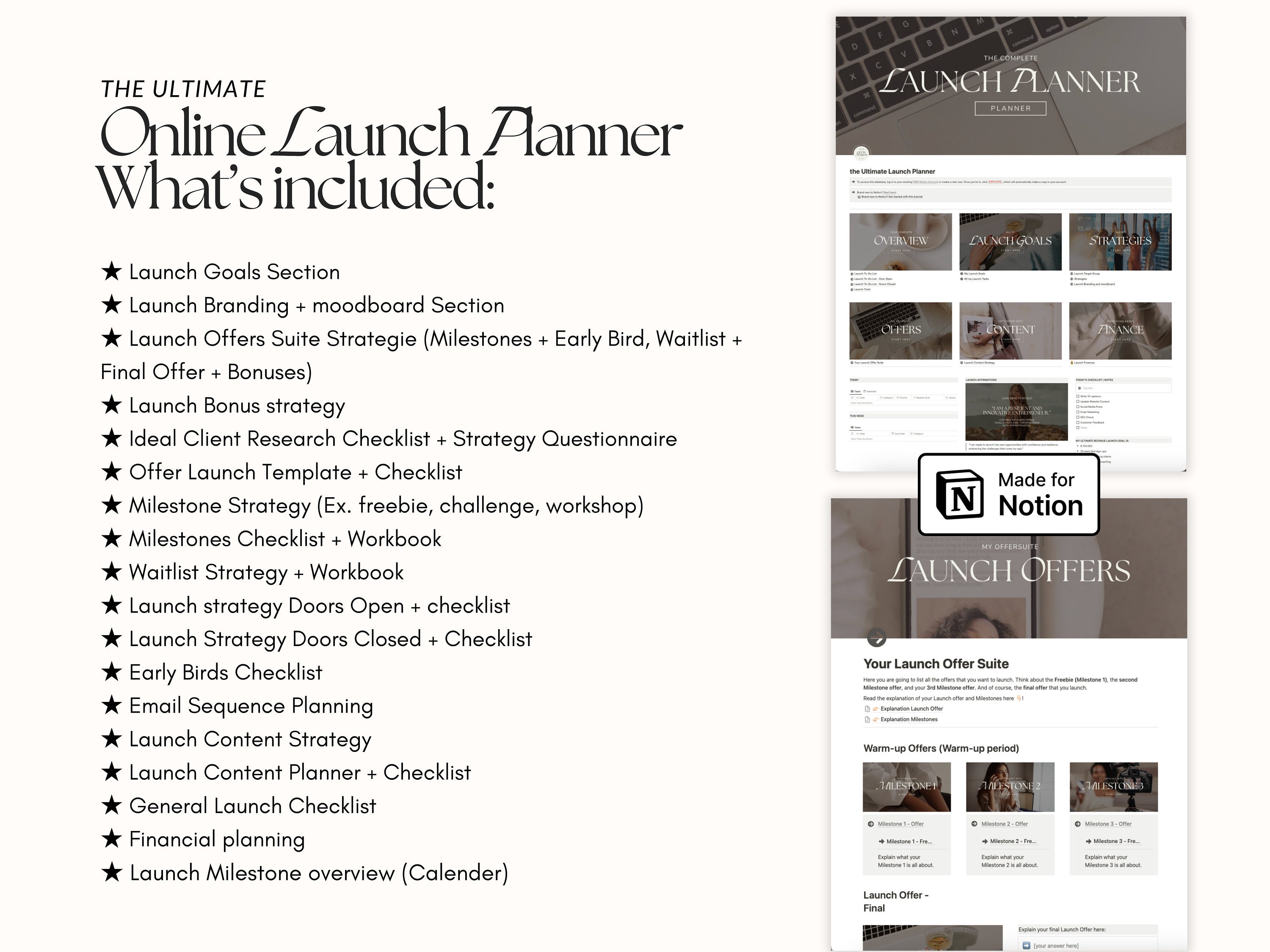 Notion Launch Template | Planner | Online Business Service Providers ...