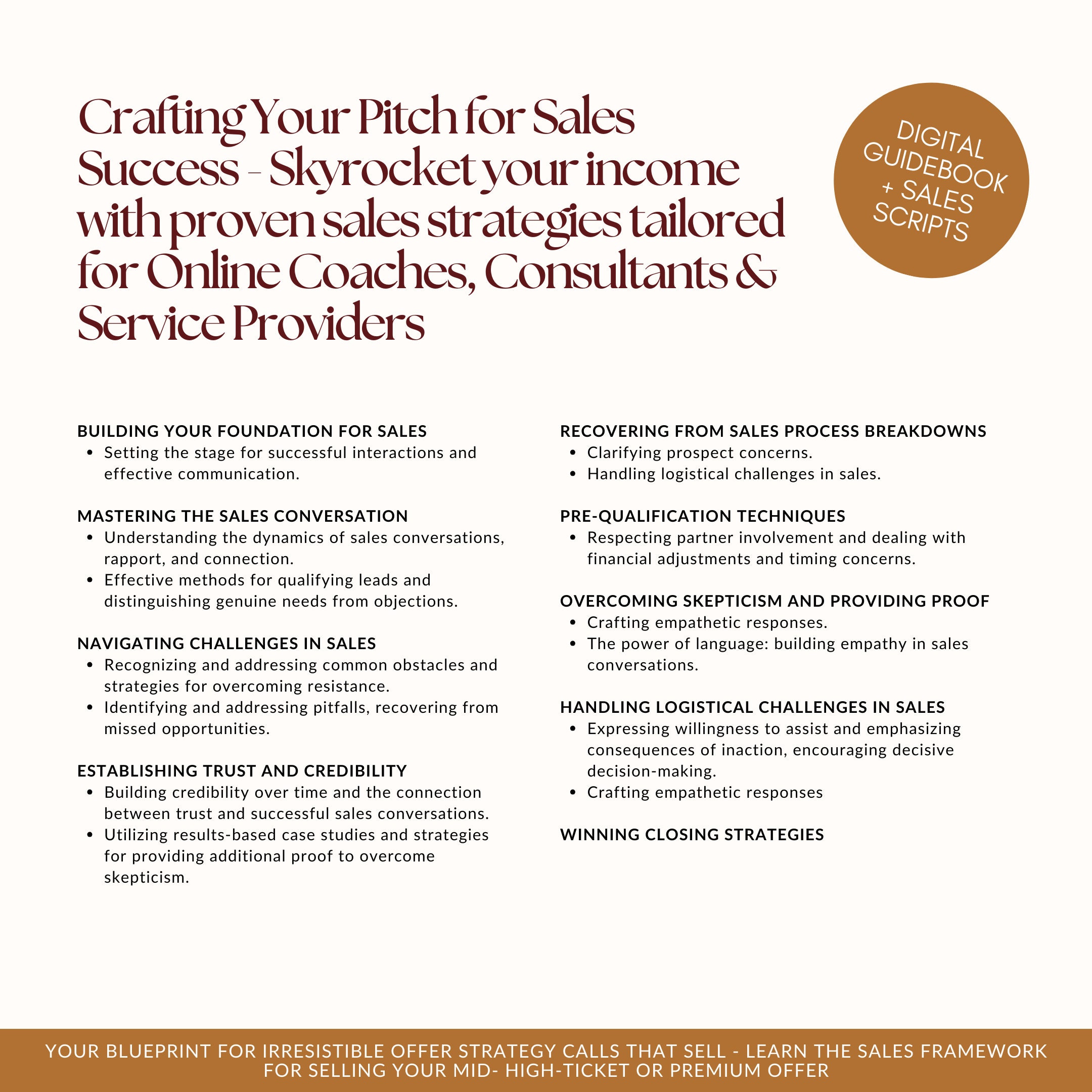 Sales Conversations Script Handbook High Ticket Sales Online Sales ...