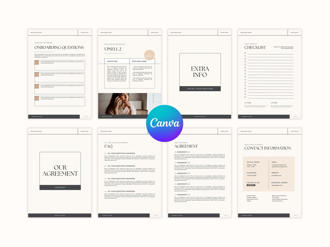 Client Onboarding Guide Template | Canva Template | New Client Welcome Packet | Client Contracts ...