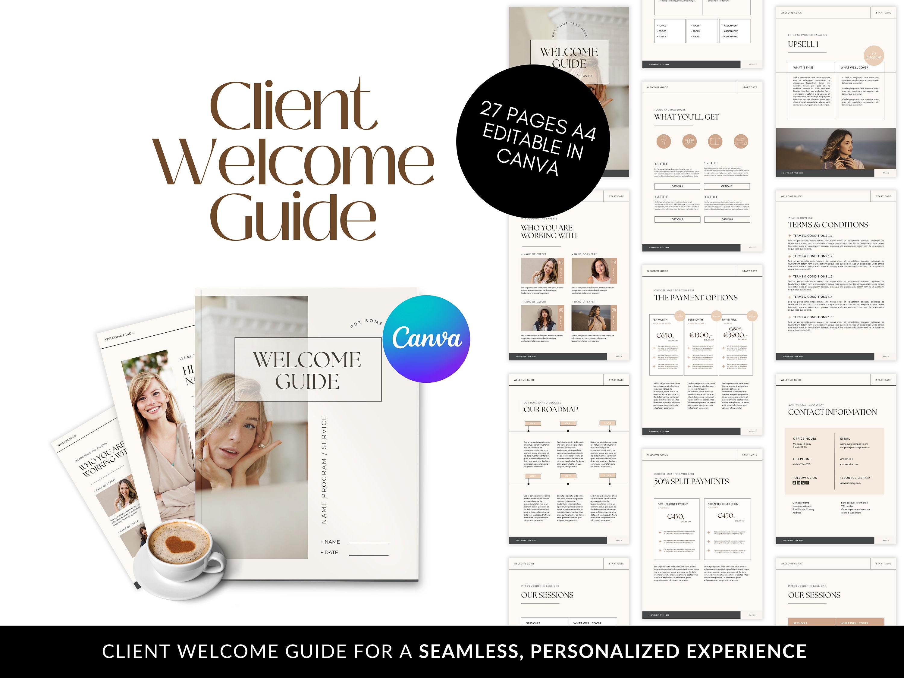Client Onboarding Guide Template | Canva Template | New Client Welcome ...