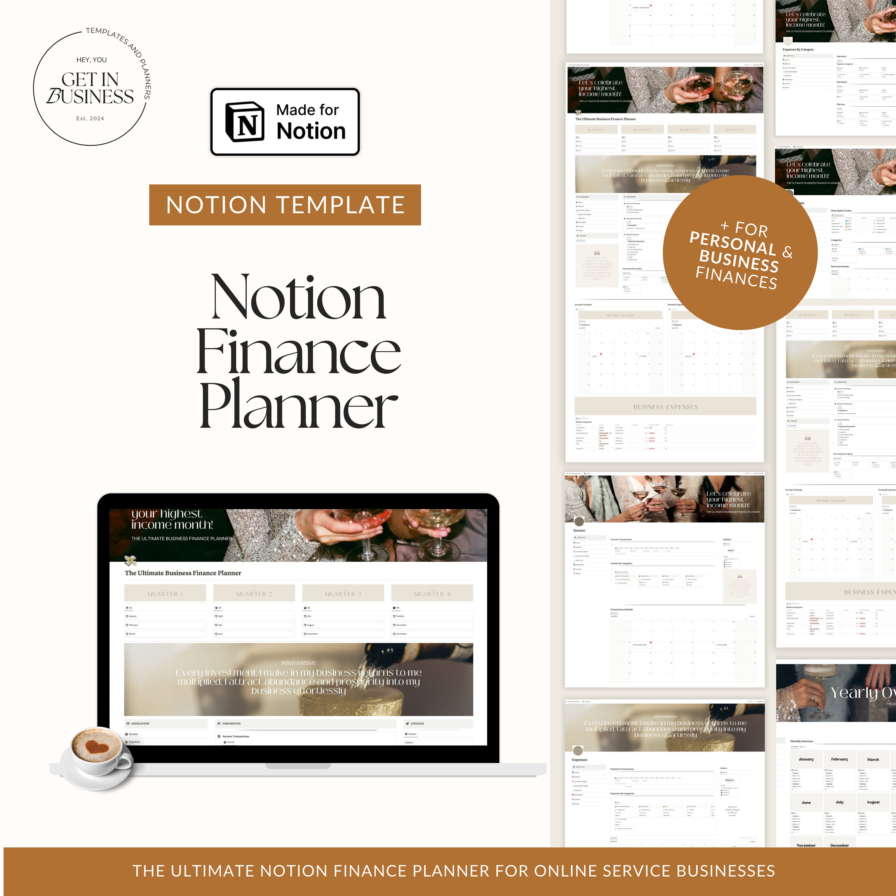Notion Finance Dashboard Template | Work Notion | Digital Planner ...
