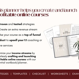 49 Printable Pages | Online Course Creation Planner | Workbook ...