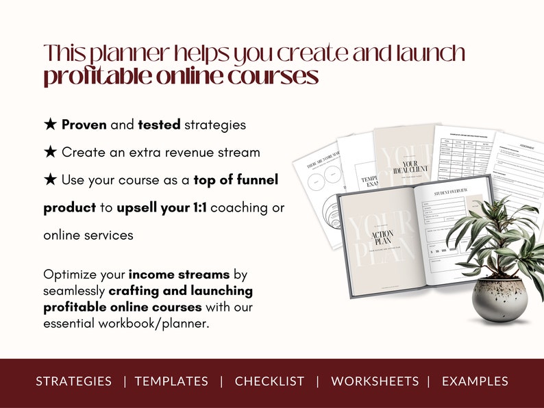 49 Printable Pages 2024 Online Course Creation Planner Workbook Digital ...