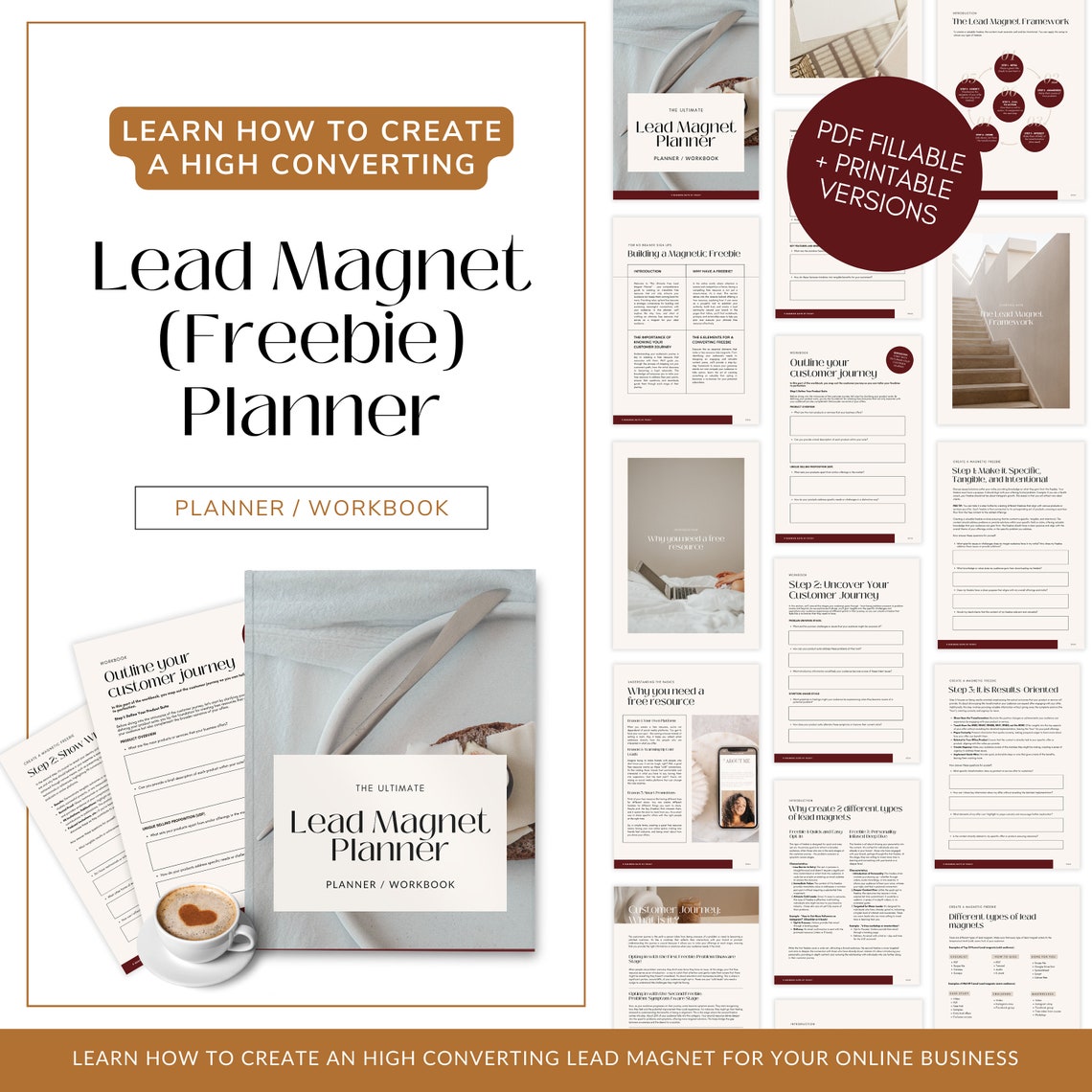 Lead Magnet Freebie E-book Roadmap | Email List Marketing | Marketing Guide | Online Workbook ...