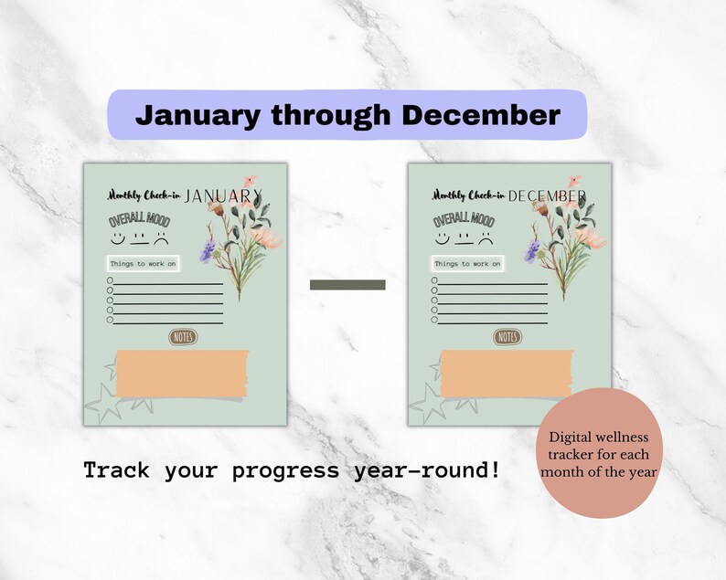 Self-care Checklist, Monthly Self-care Planner, Year-round Wellness ...