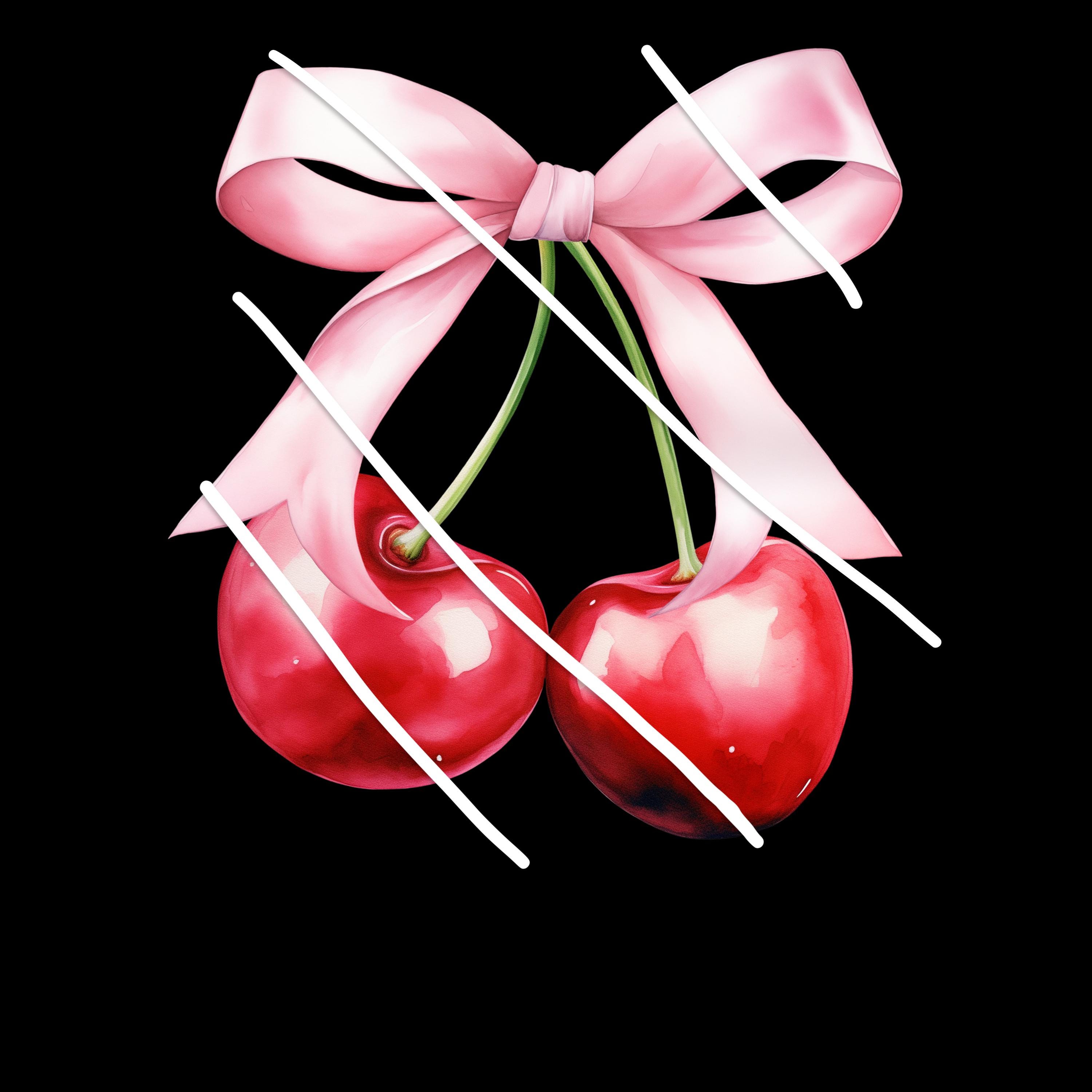 Pink Flirty Bow PNG / Flirty Clipart / Cherry Bow Clipart / Watercolor ...