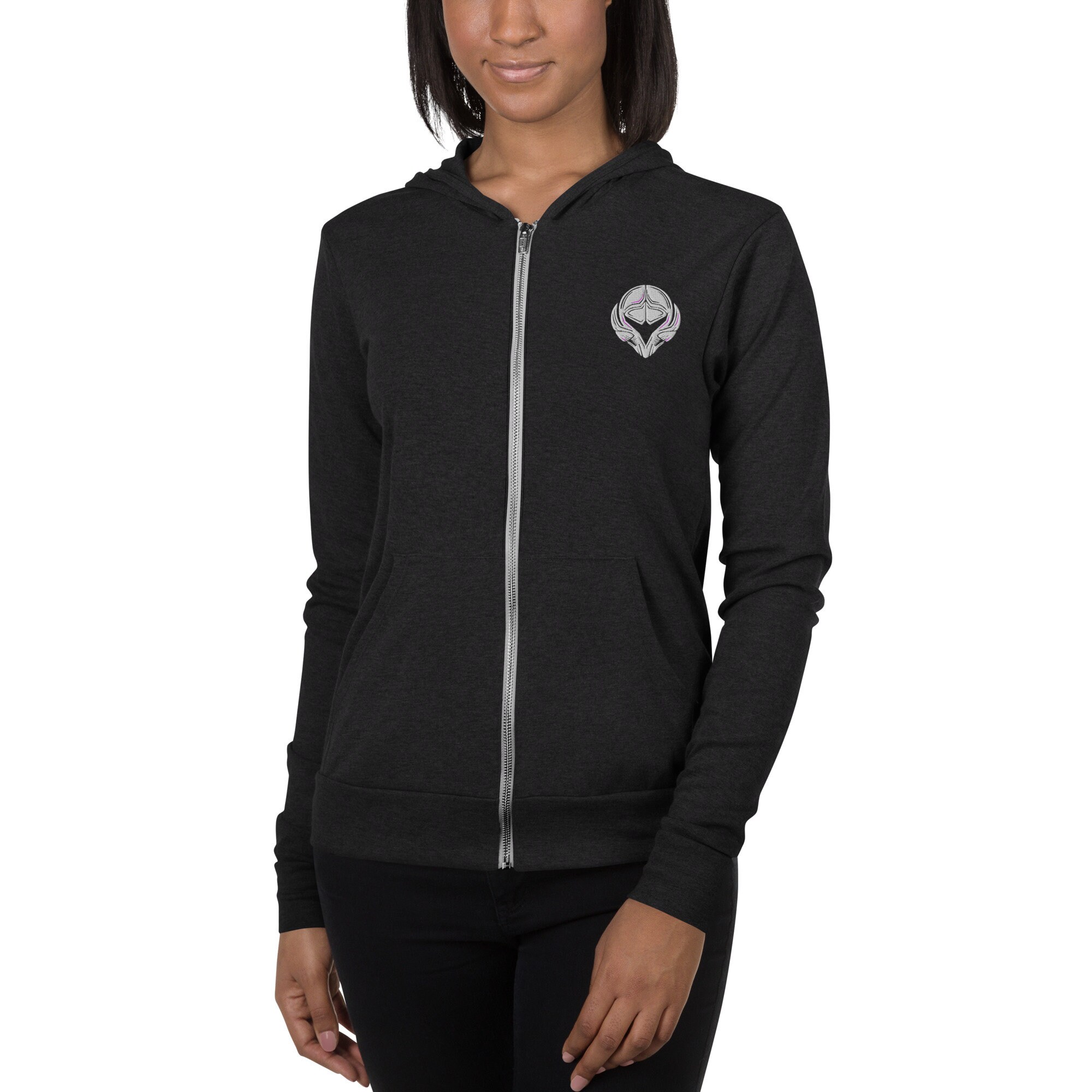 Metroid Samus Helmet Embroidered Tri-blend Zip Hoodie - Etsy