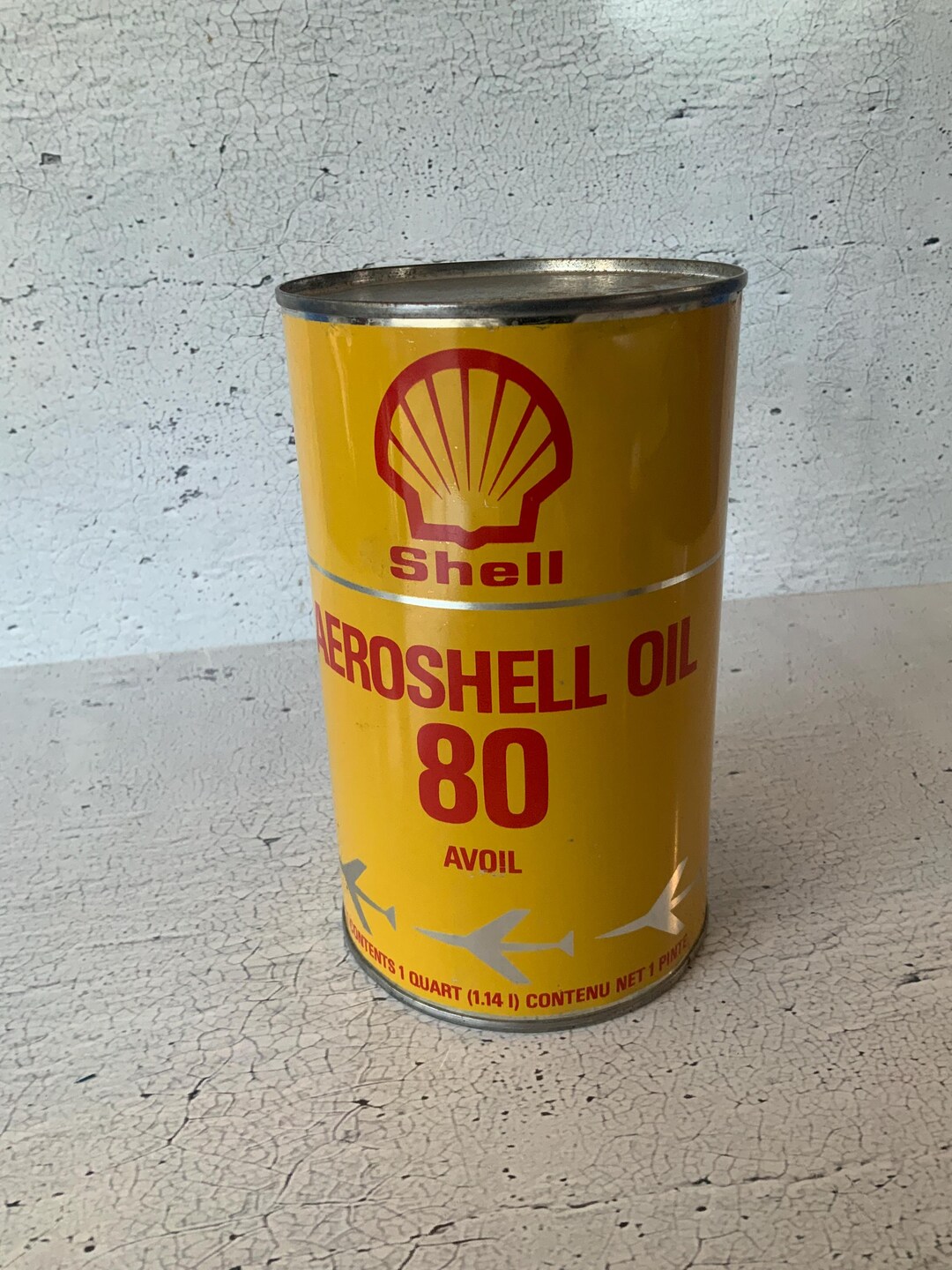 Aeroshell 80 Avoil Tin. FULL. Vintage Shell Oil Tin. Gas and Oil ...