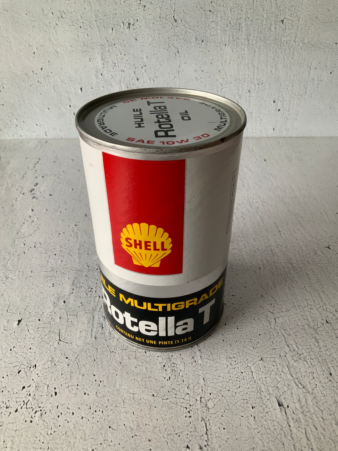 FULL Shell Rotella T Oil Can cardboard. Vintage Automotive. Gas and Oil ...