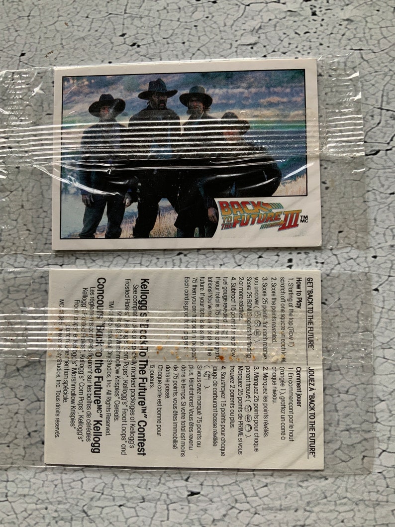 RARE Back to the Future Trading Cards. Delorean and Locomotive. Biff ...