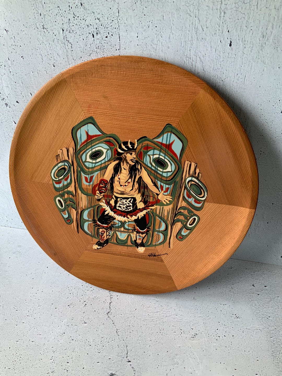 Shaman Dance. West Coast Art. Cedar Plaque. Tlingit. Alaska. 14 Inches. Indigenous Story Telling ...
