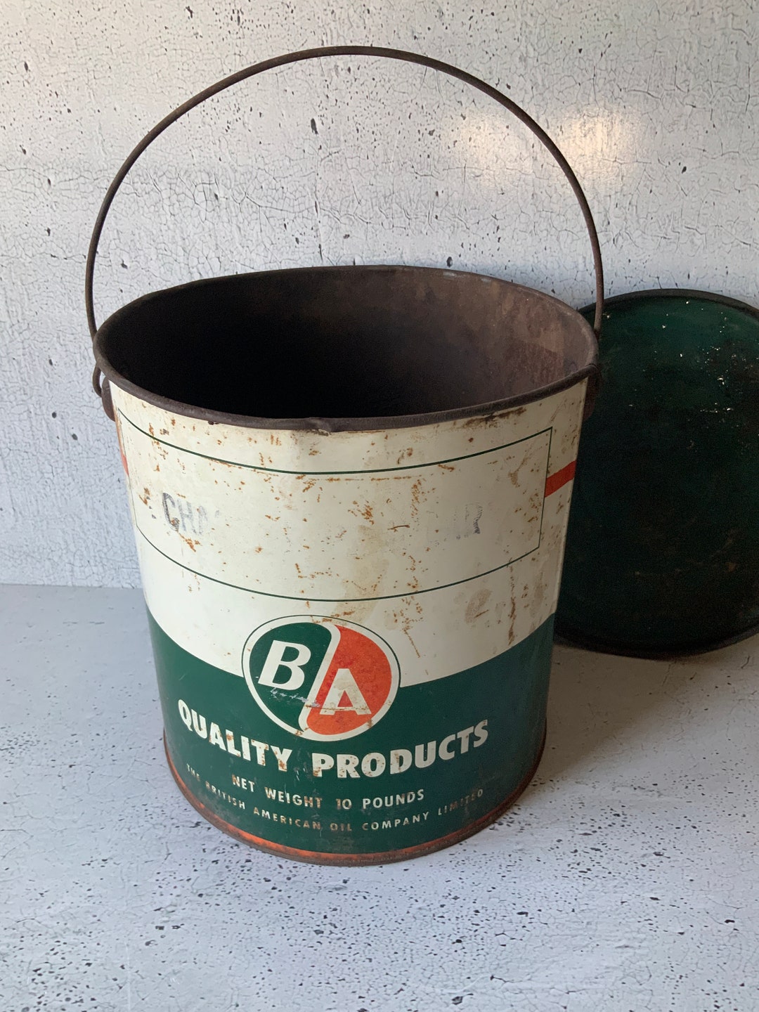 B/A Grease Tin. 10 Lbs. Vintage Oil and Gas Collectible. the British ...