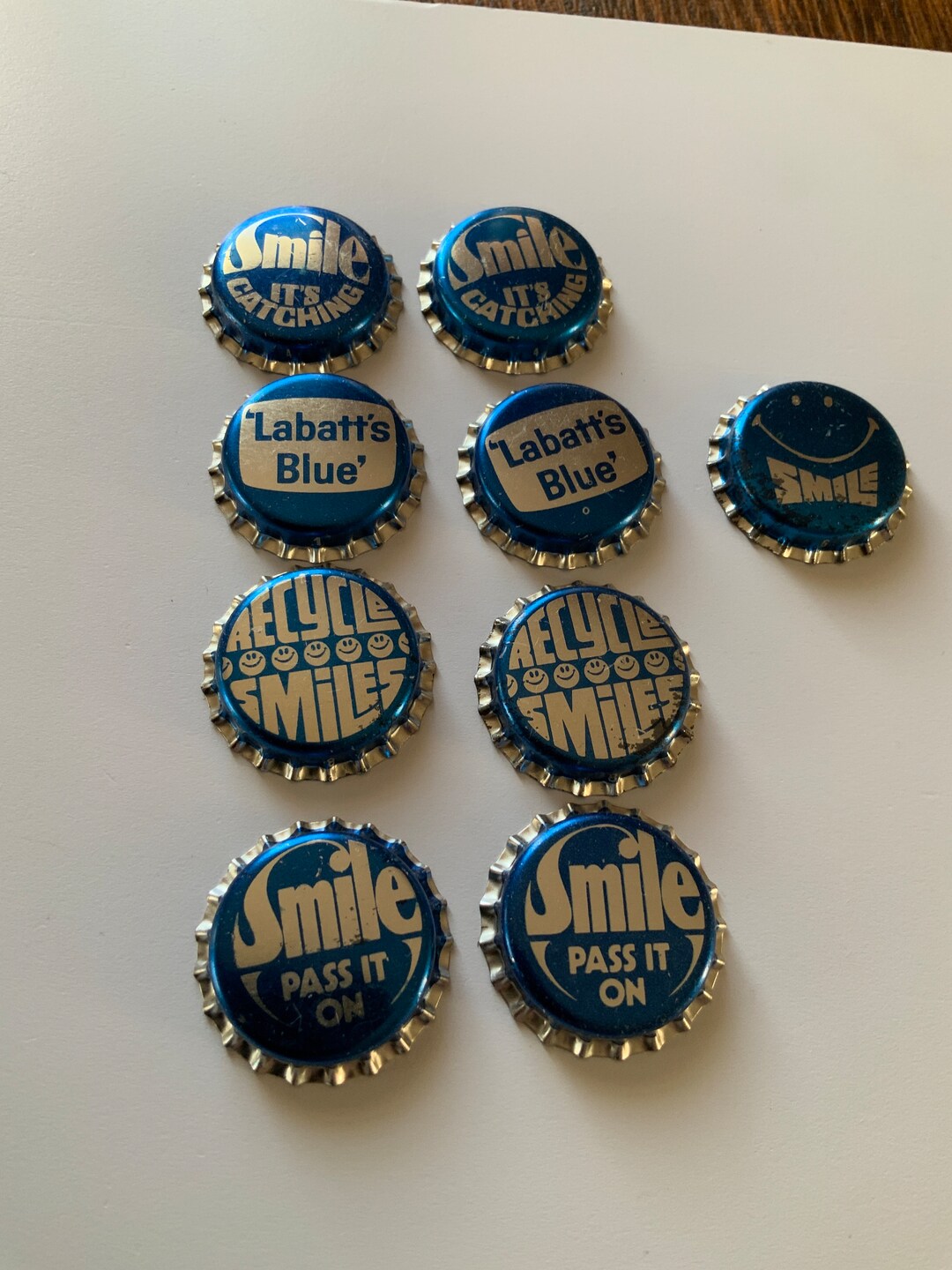 Labatt’s Blue Unused, Uncrimped Bottle Caps. Smile Series. Pass It On ...