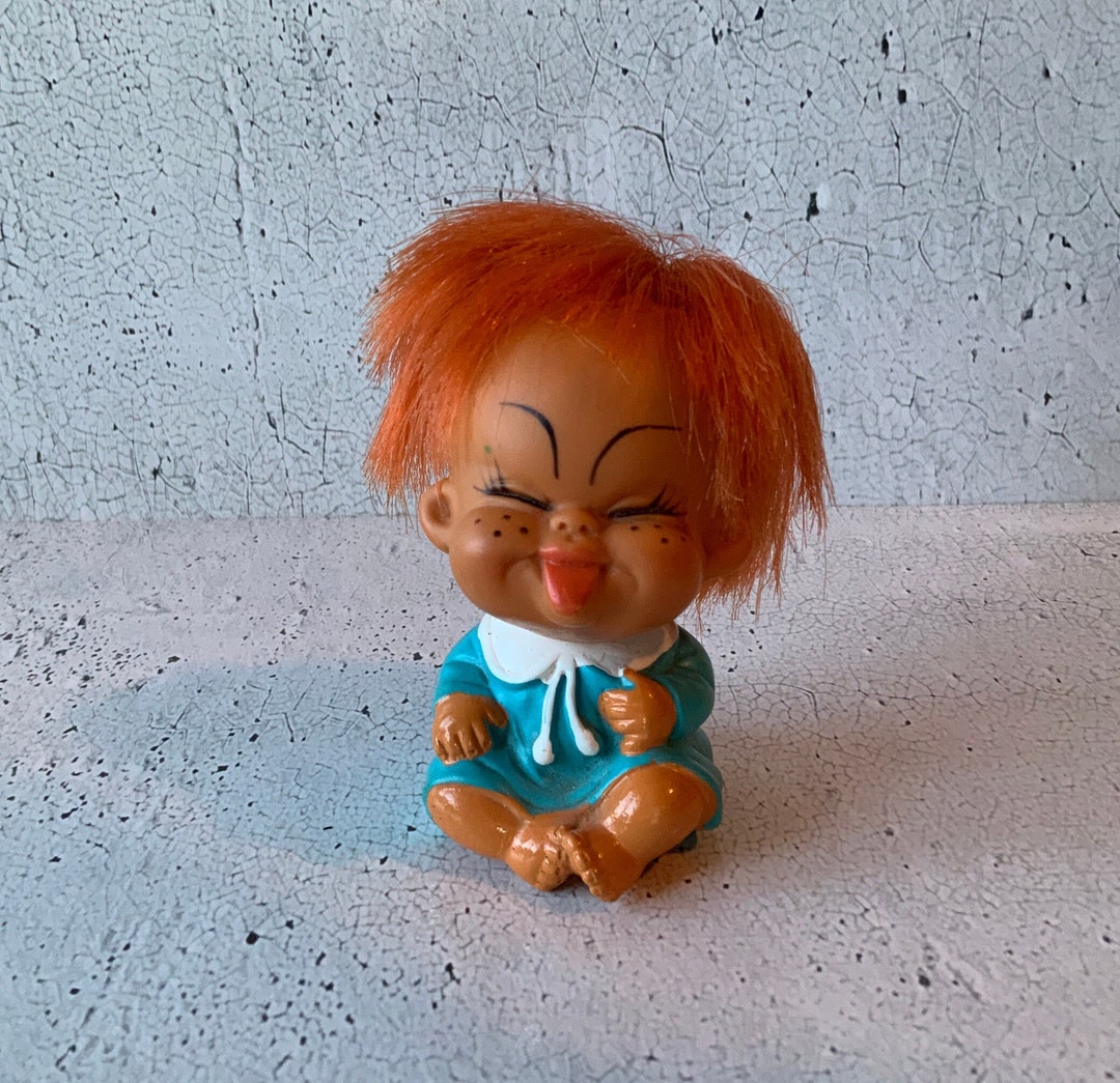 Korea Funny Face Doll. Vintage Rubber Doll. Squishy-faced Expression ...