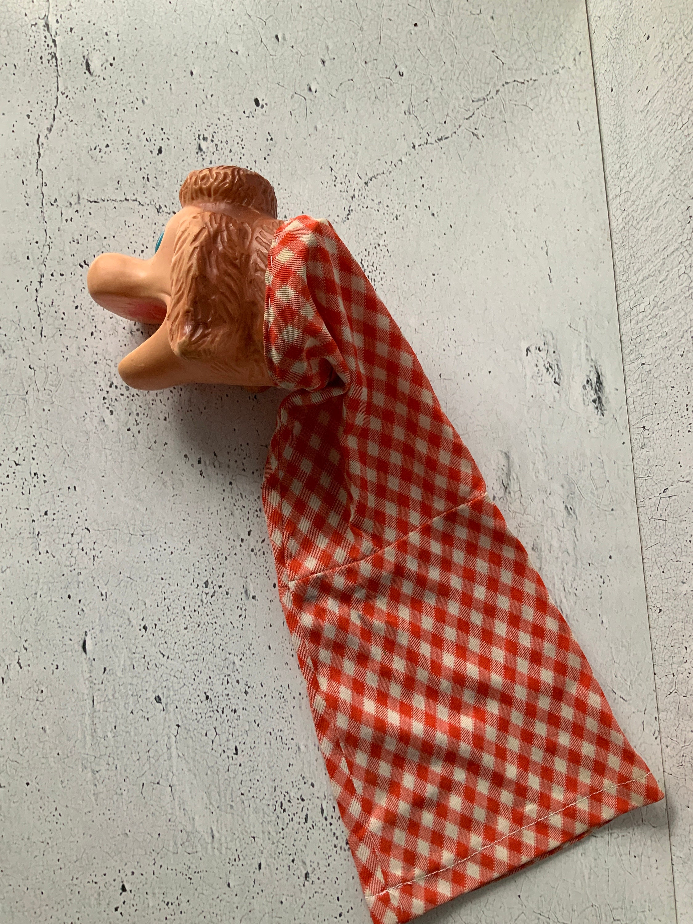 1970s Hand Puppet. Rubber/plastic Figure. Gingham Sock. Made in Japan ...