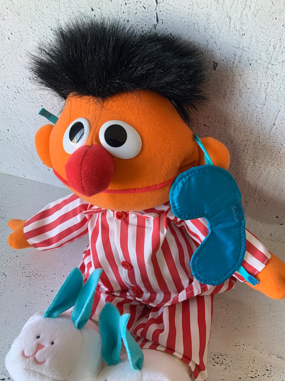 1996 Tyco Sing & Snore Ernie. Animated Sesame Street Sleepy Ernie Doll ...