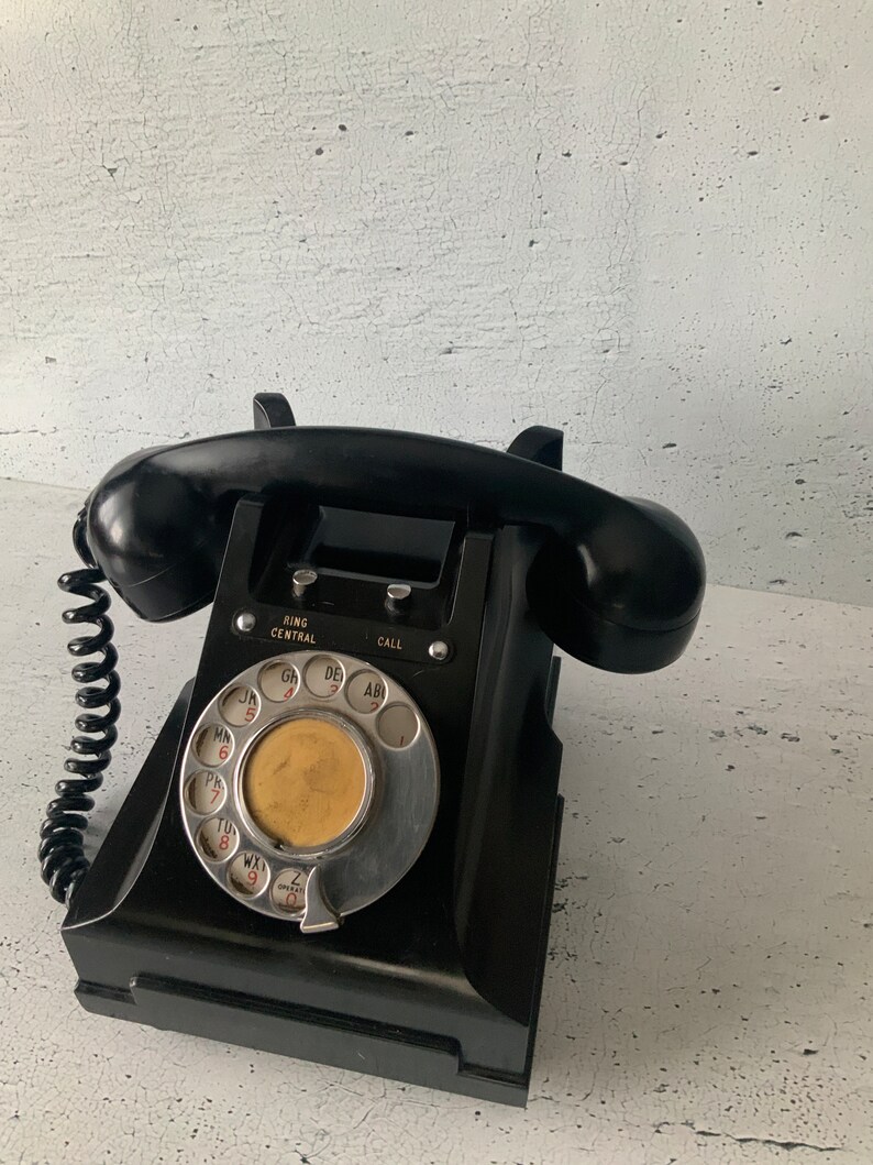 1950s Bakelite Telephone. Rotary Dial. Ring Central Button. Call Button ...