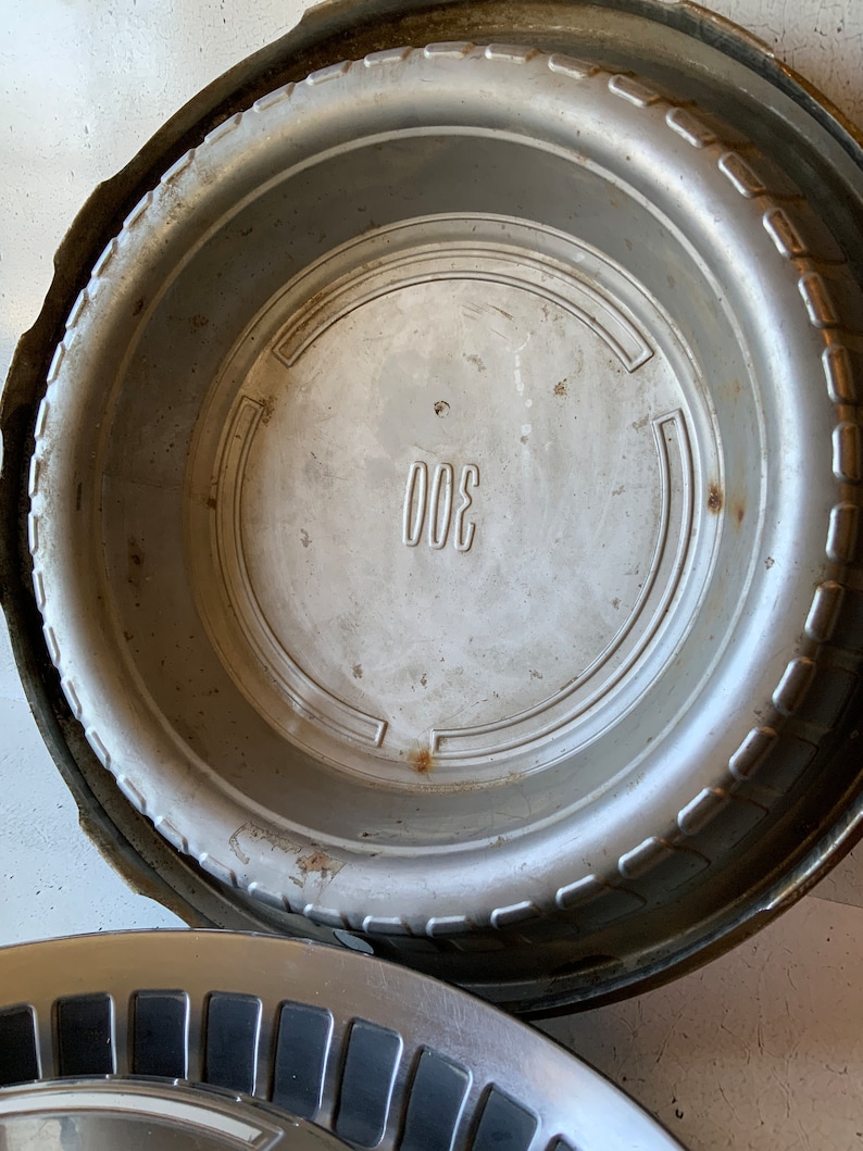 70 Chrysler 300 Hubcaps. Vintage Auto Trim. Mopar. Pair of Hubcaps ...