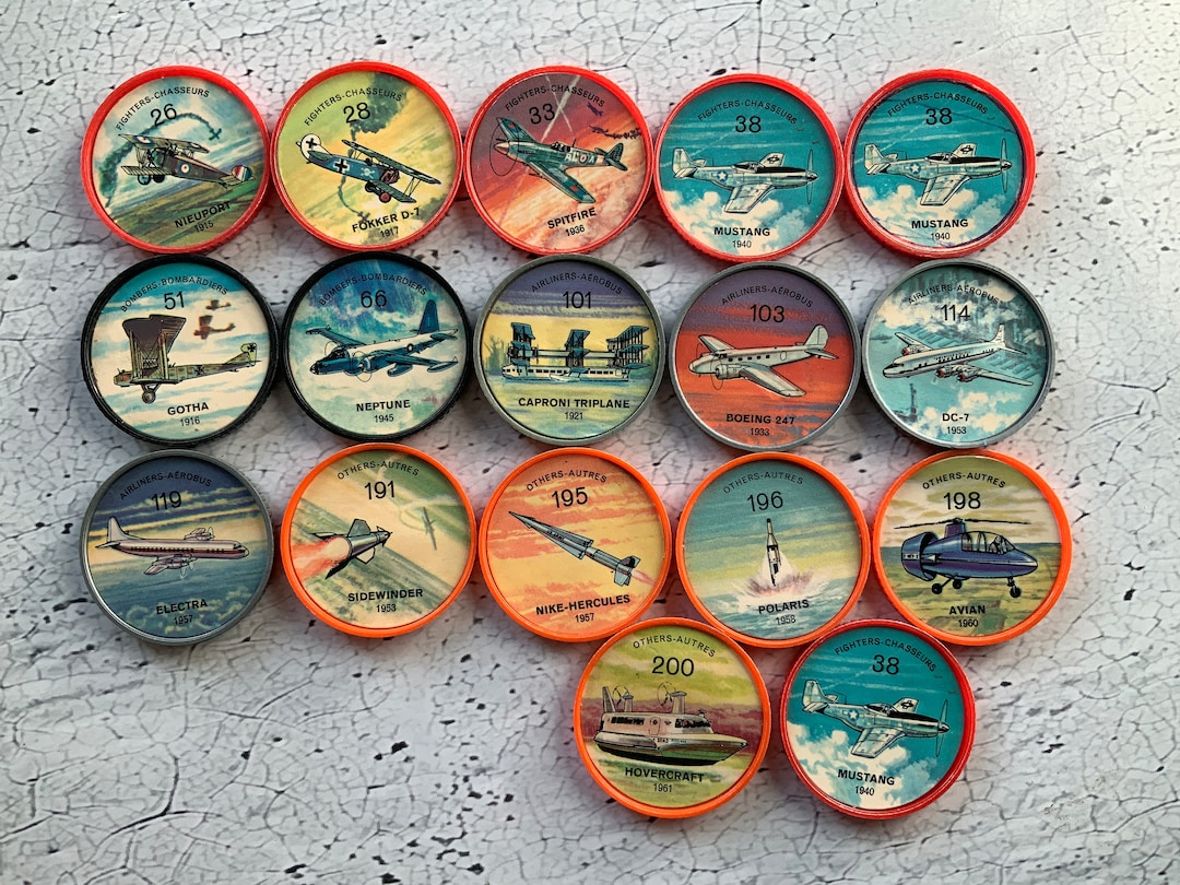 Jello Hostess Airplane Coins. Avian, Polaris, Mustang, Hovercraft ...