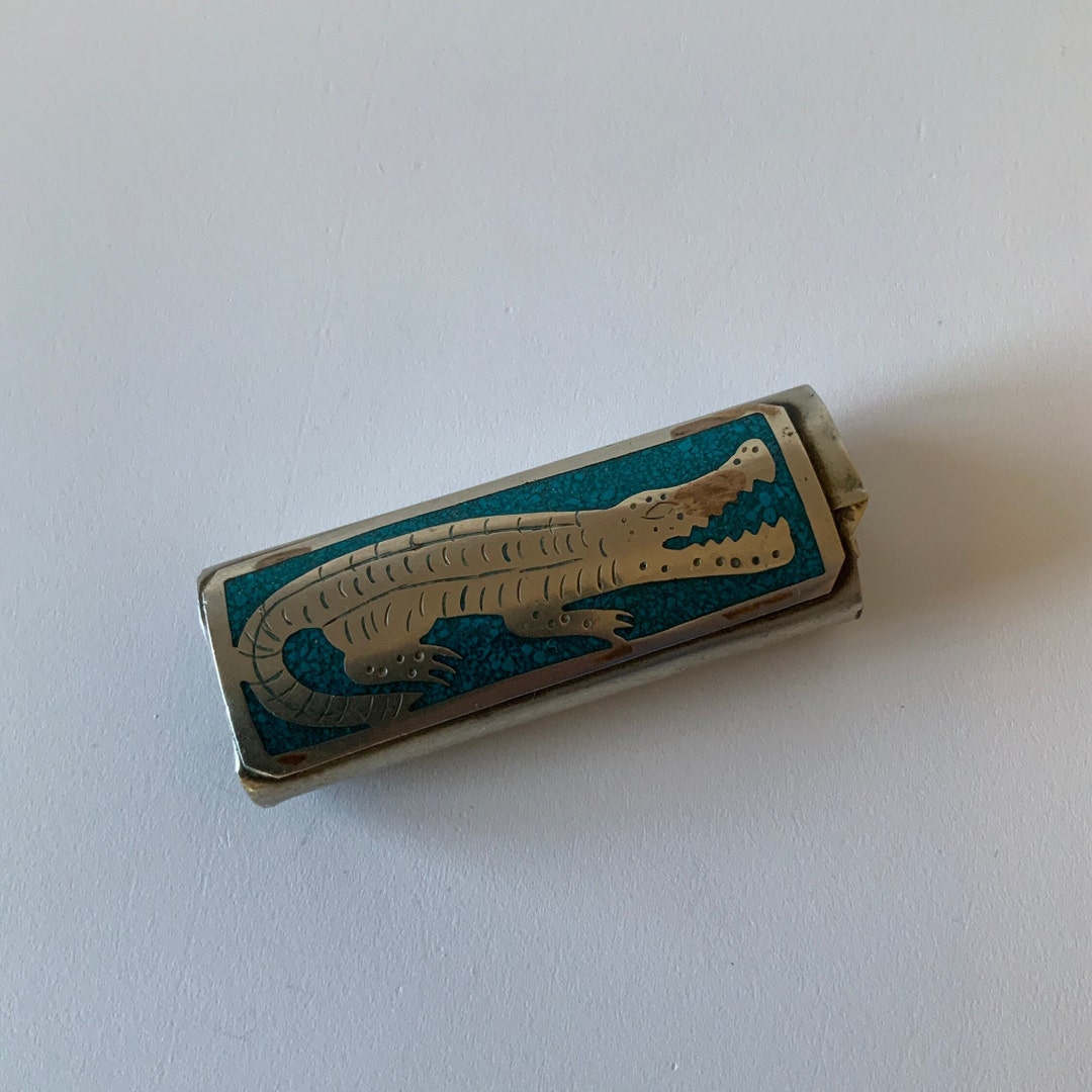 Crocodile/alligator Lighter Holder. Rustic. Silver-tone. - Etsy