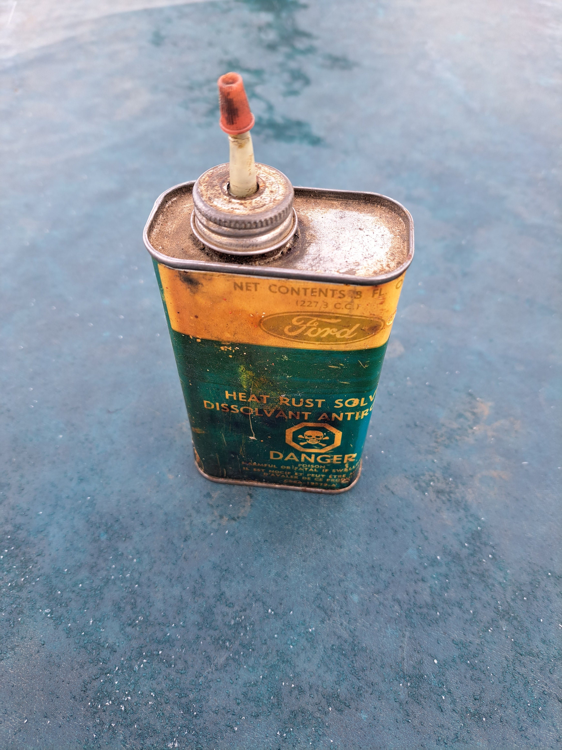 Ford Heat Rust Solvent Tin. Vintage Oil and Gas Tin. Gift for Him. Blue ...