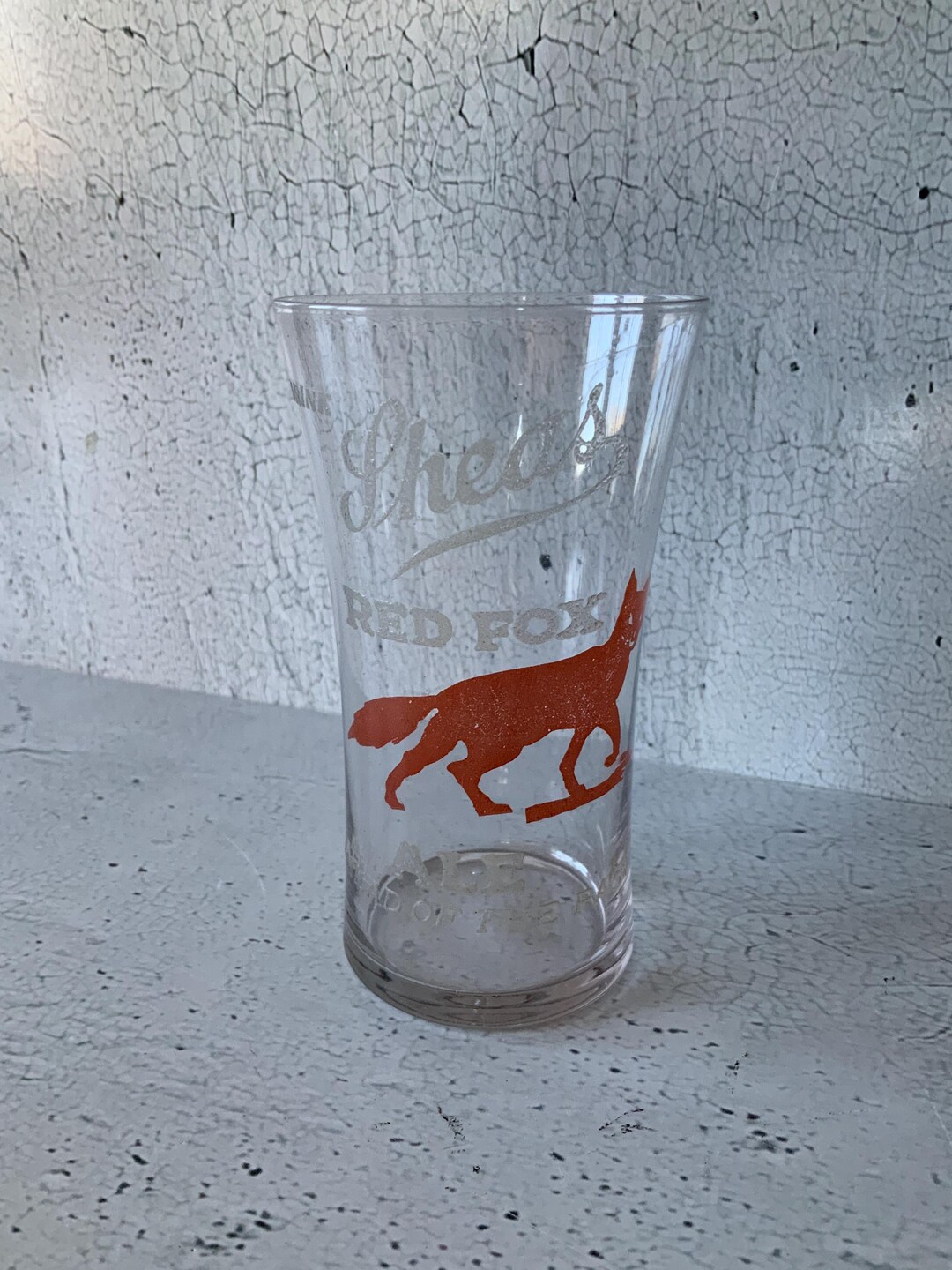 RARE Sheas Red Fox Ale Glass 1915-1926. Antique Ale Glass. 6oz. Beer ...