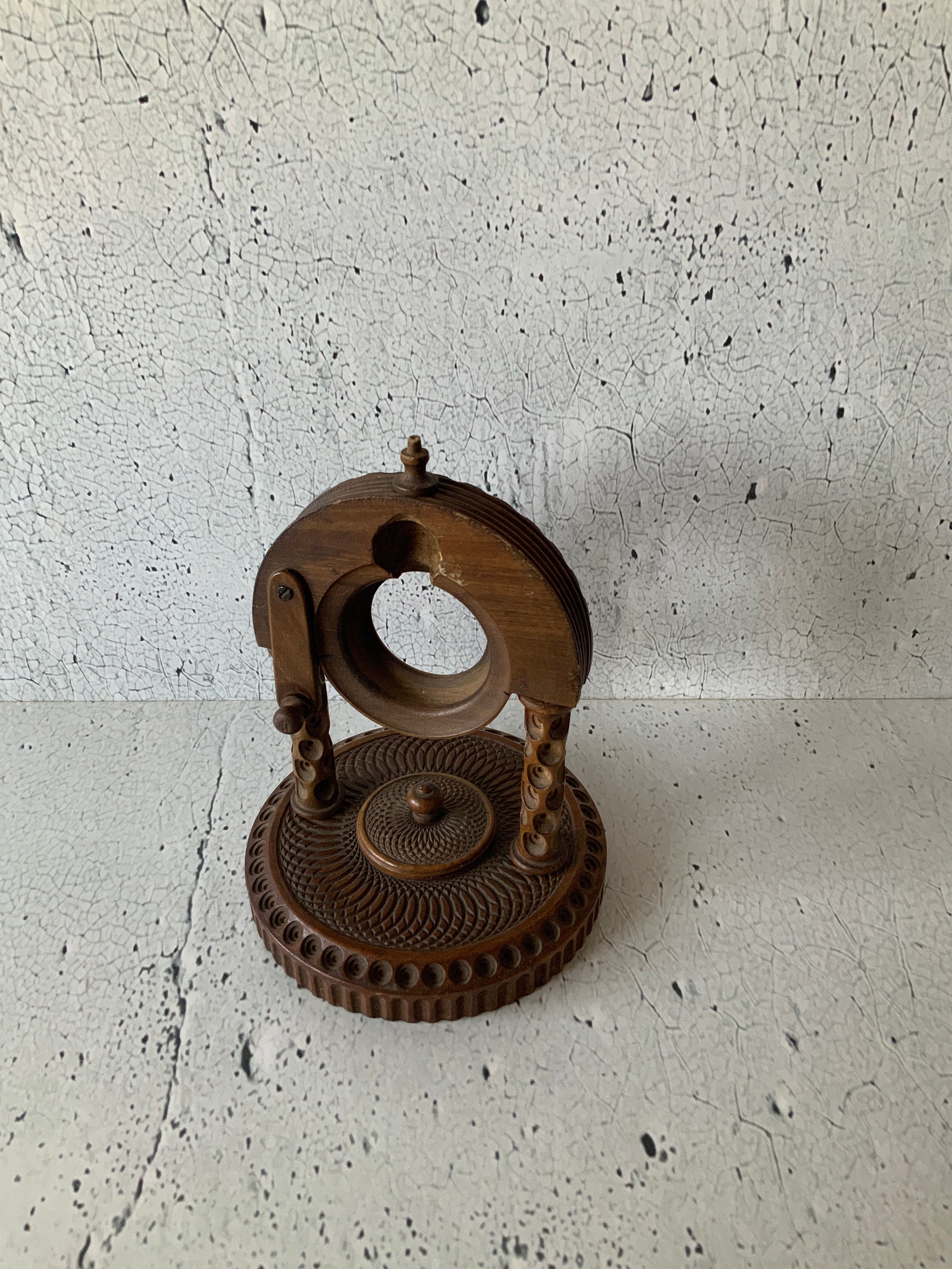 Pocket Watch Stand. Edwardian. 1900s. 1910s. Carved Wood. Intricate ...