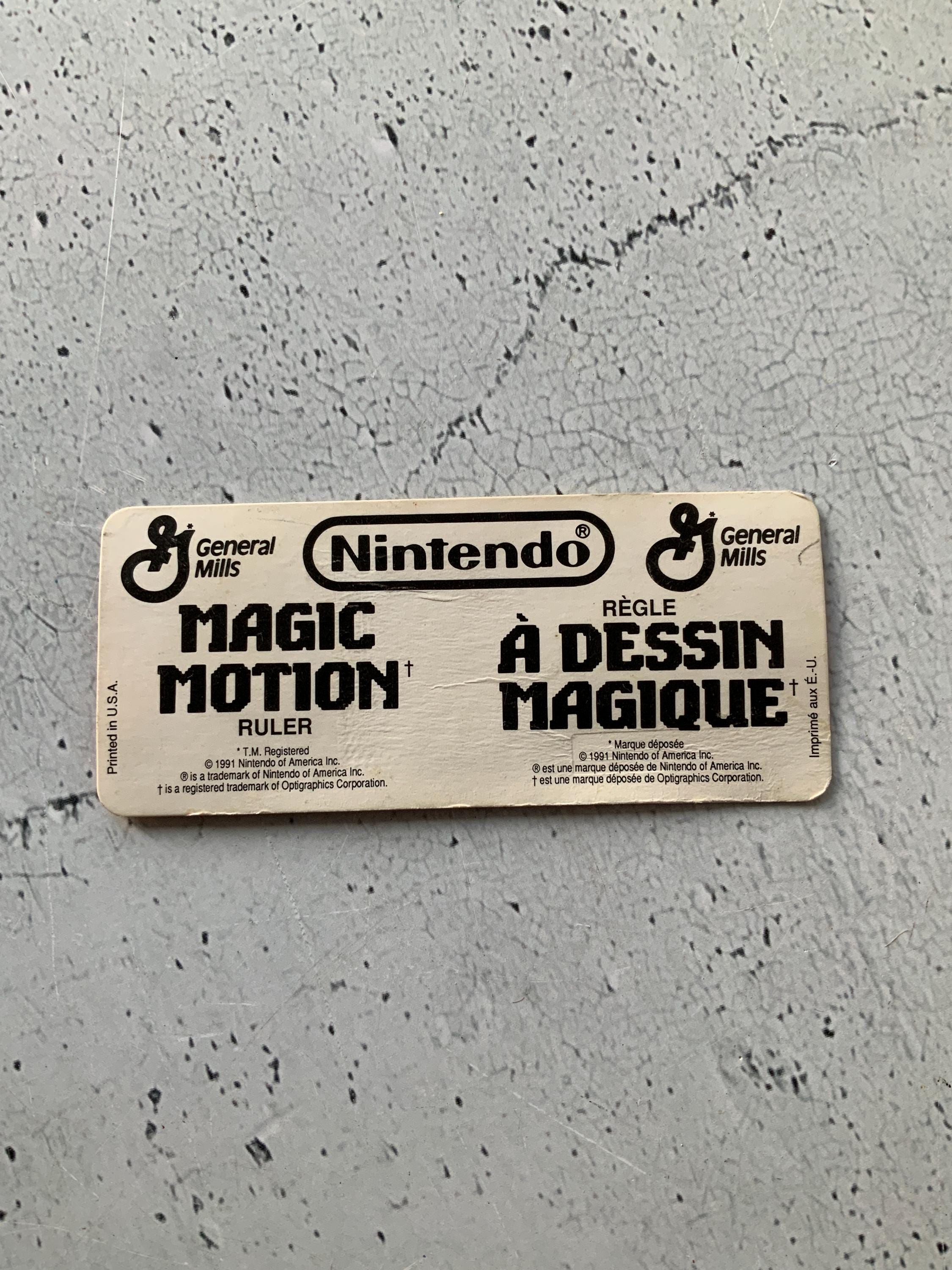 1991 Mario Nintendo Magic Motion Ruler. General Mills. Nintendo ...