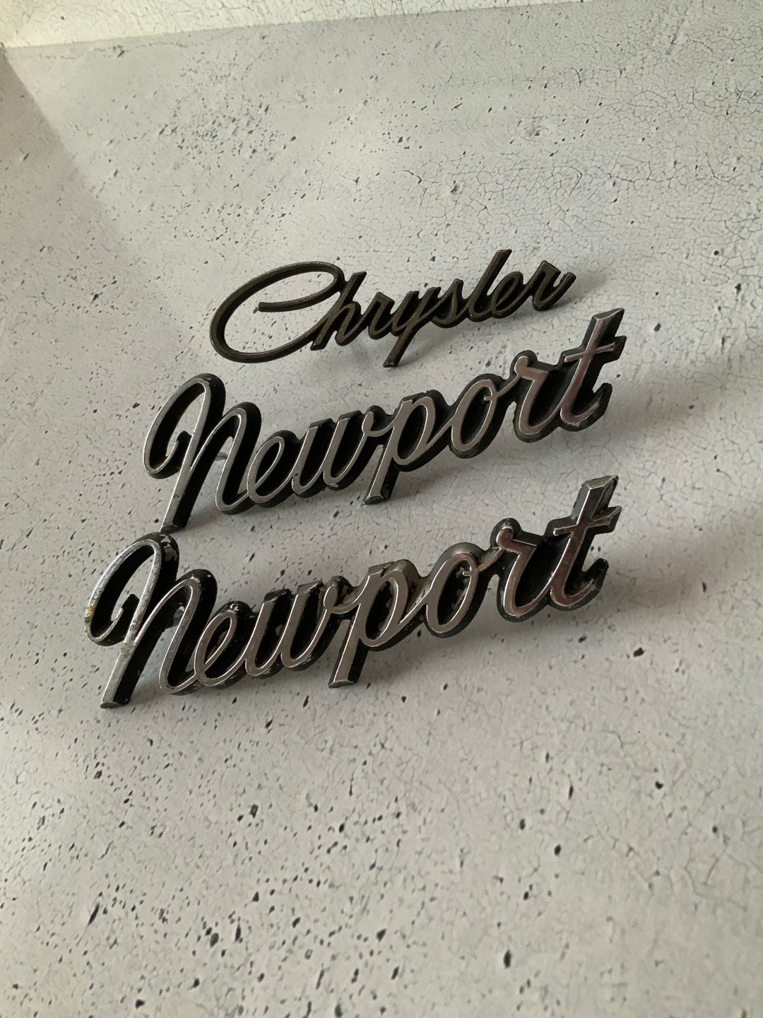 Newport Script Badges and Chrysler Script Too. 1970’s. Mopar Dodge Car ...