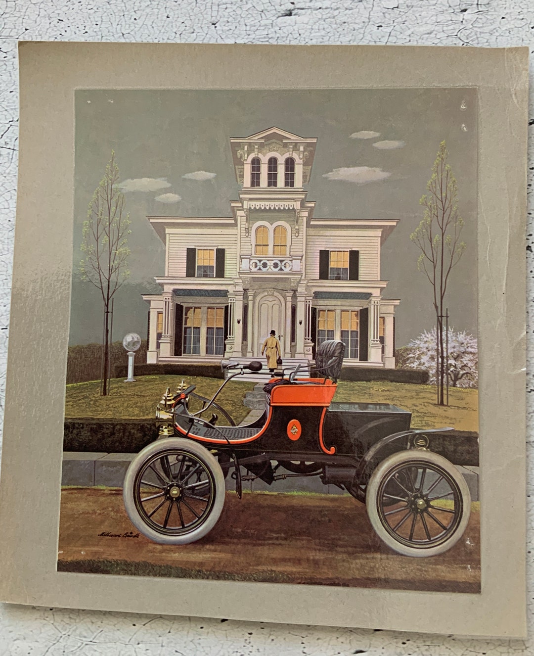 Melbourne Brindle Print. Olds Runabout. 1904. Laminated. Curved Dash ...