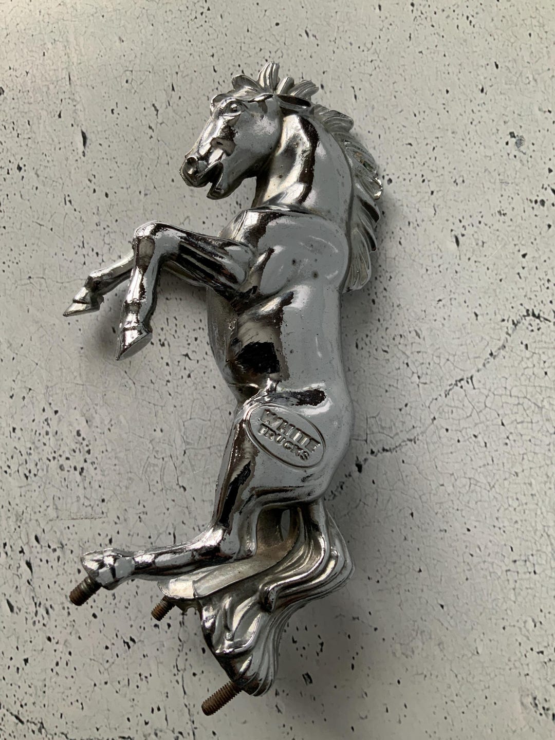 White Trucks Horse Emblem. Vintage Classic Auto. Trucking Accessories ...