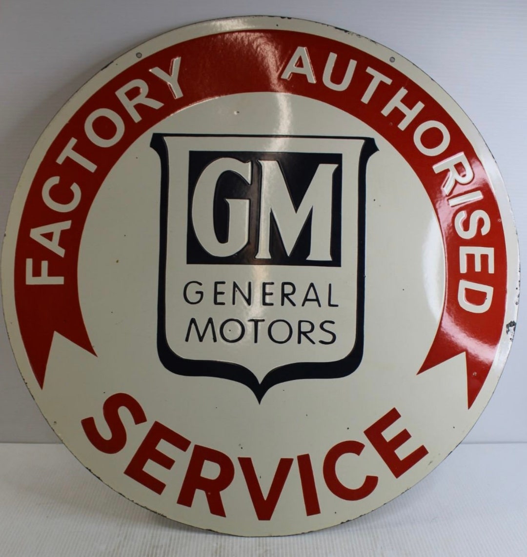 GM Porcelain Enamel Sign. Factory Authorised Service. 1930s or 1940s GM ...