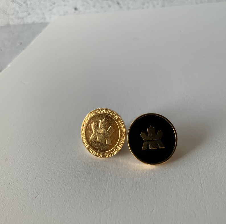 Lapel Pins. Royal Canadian Mint. Gold-tone and Black Enamel. Attractive ...