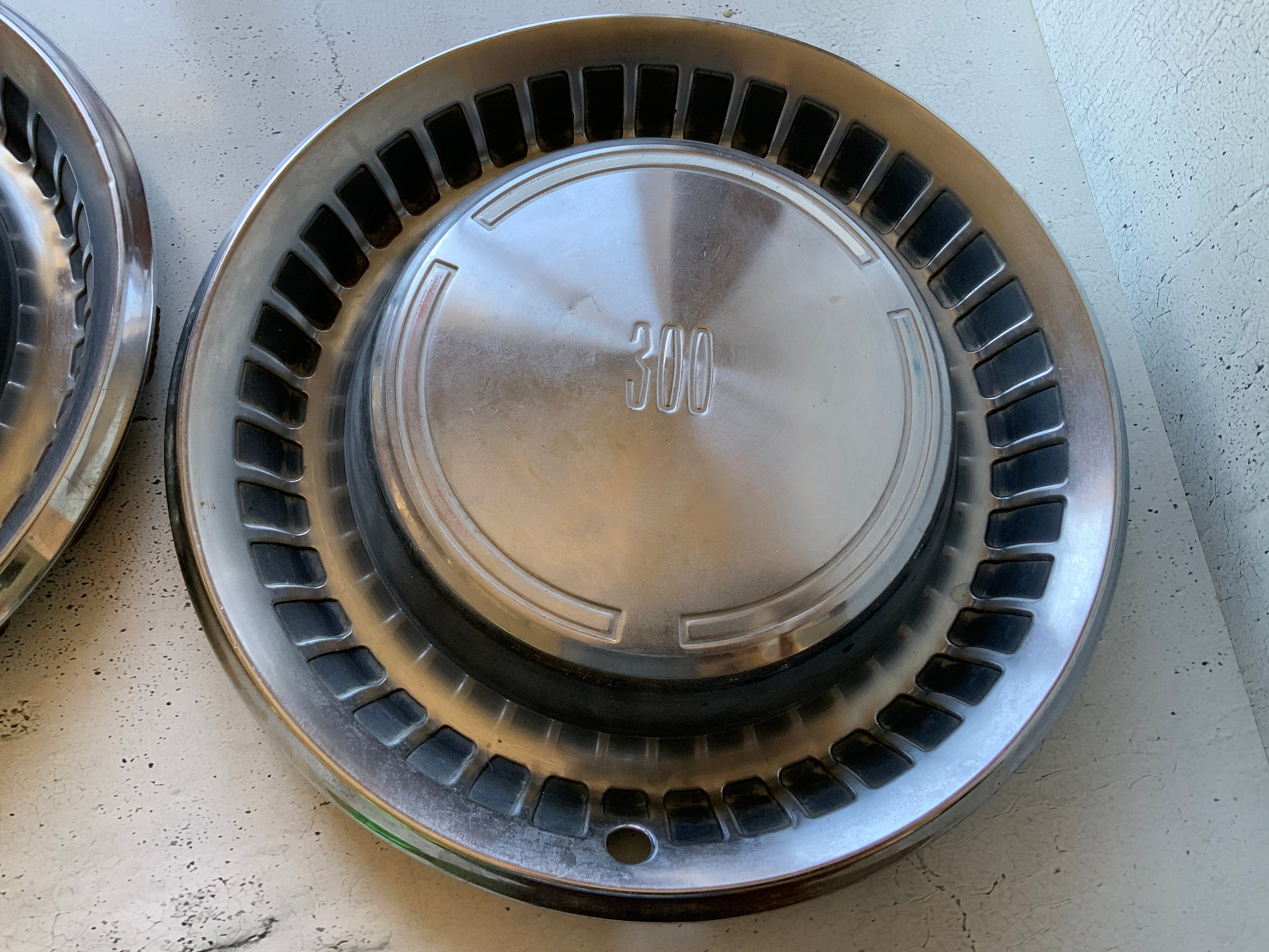 70 Chrysler 300 Hubcaps. Vintage Auto Trim. Mopar. Pair of Hubcaps ...