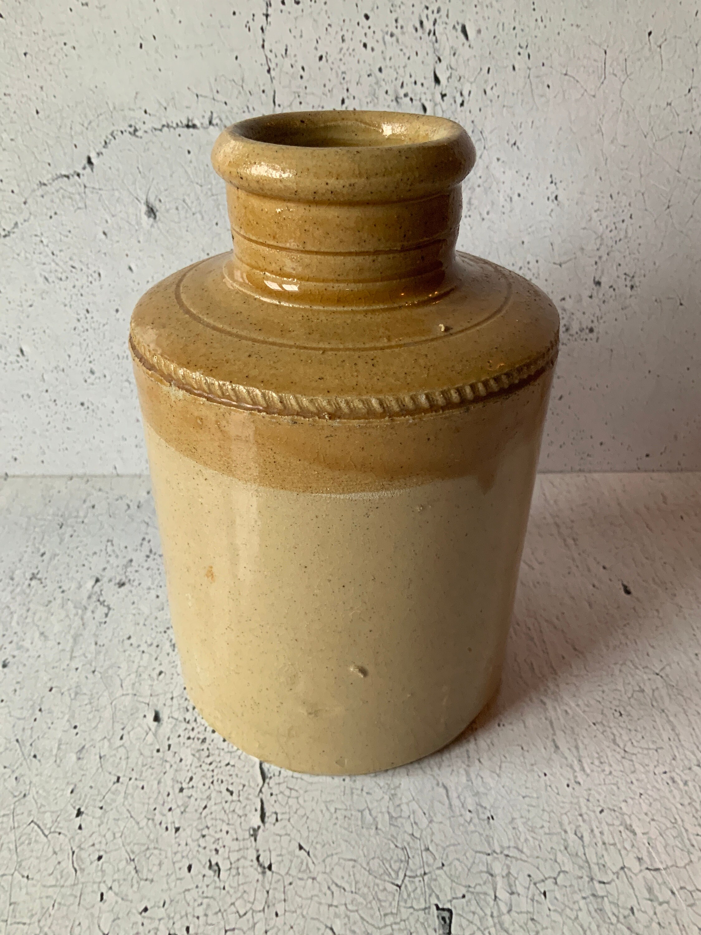 Antique Stoneware Mustard Pot. Two-tone. Mustard Color. Crockery Pot ...