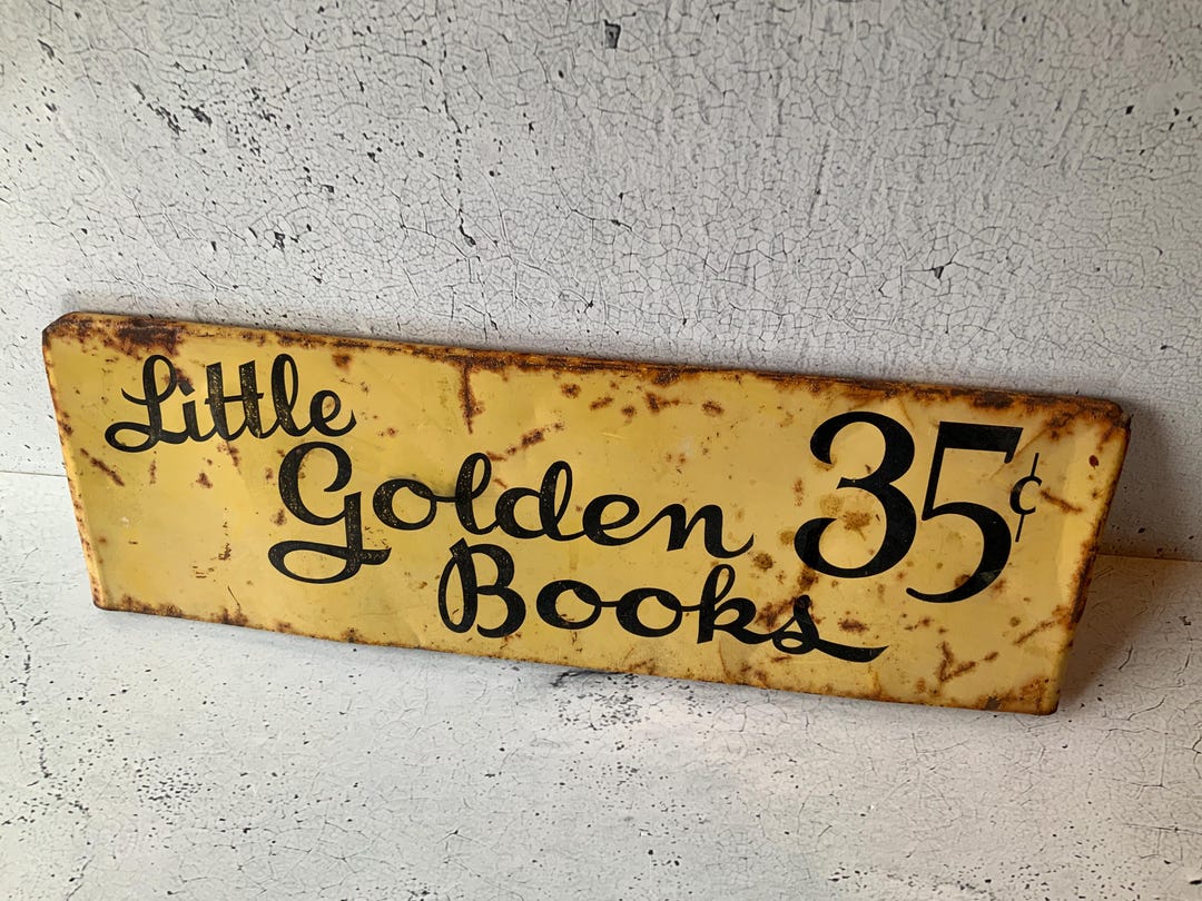 Little Golden Books Shelf Topper. Vintage Metal Sign. 35 Cent Covers ...