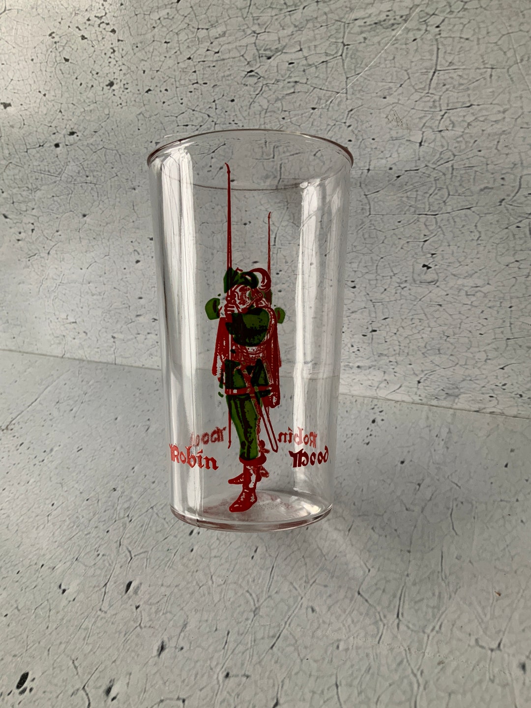 Robin Hood Glass. Vintage Advertising Glass. 4 5/8” Tall 12cm. Robin ...