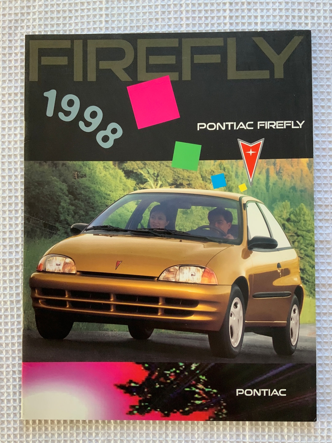 1998 Firefly Brochure. Pontiac Firefly. Ad Sheets. 3pg Fold-out. Geo ...