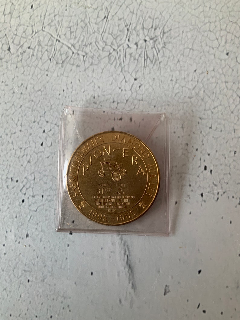 1965 Pion-era Saskatchewan Diamond Jubilee Token Coin. Commemorative ...